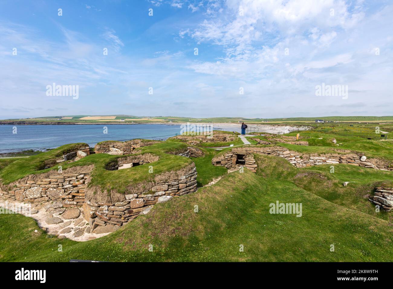 Skara Brae, stone-built Neolithic settlement, located on the Bay of ...
