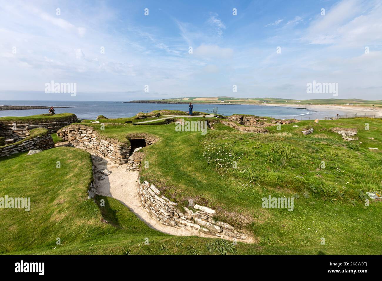 Skara Brae, stone-built Neolithic settlement, located on the Bay of ...