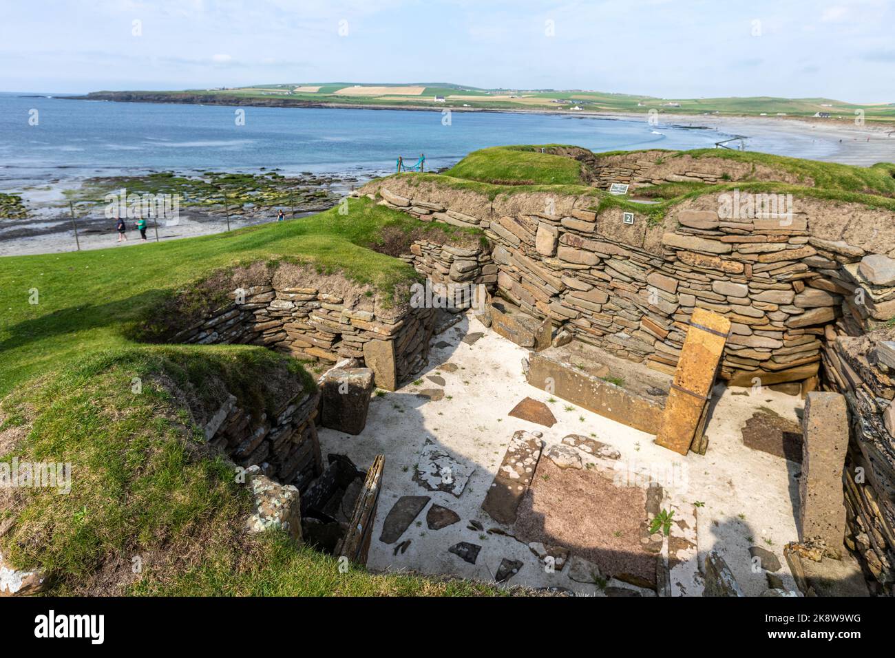 Skara Brae, stone-built Neolithic settlement, located on the Bay of ...