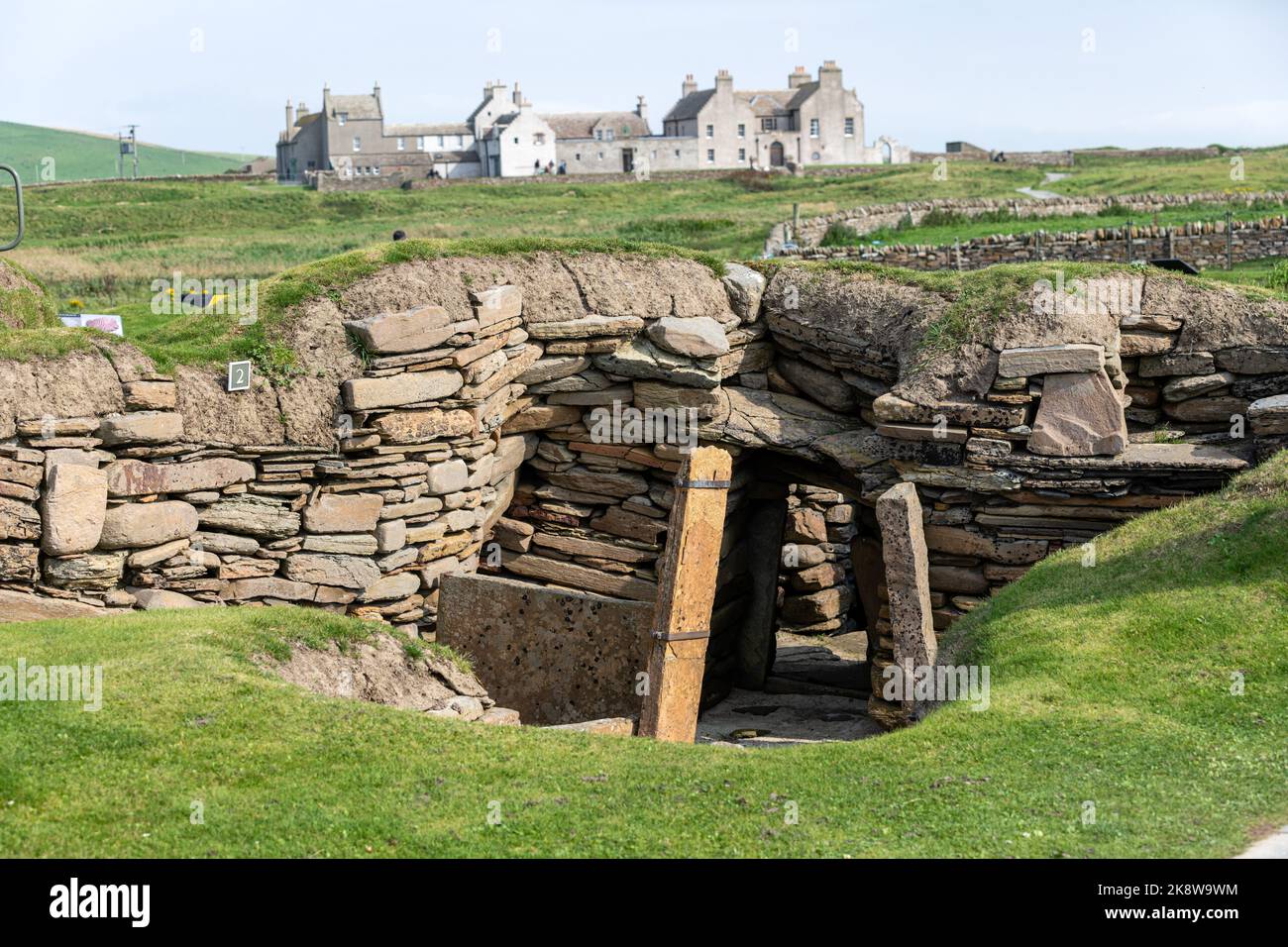 Skara Brae, stone-built Neolithic settlement, located on the Bay of ...
