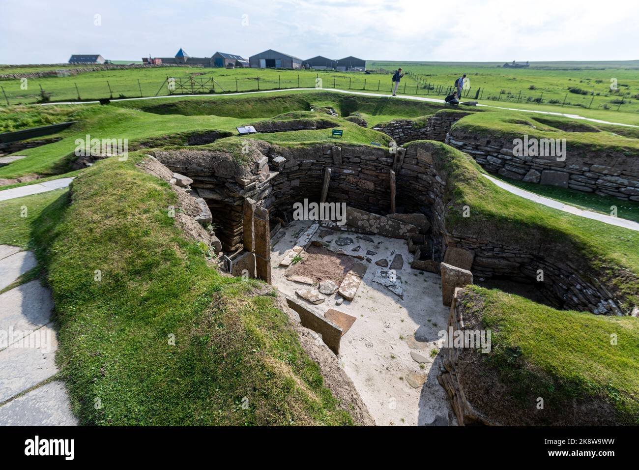 Skara Brae, stone-built Neolithic settlement, located on the Bay of ...