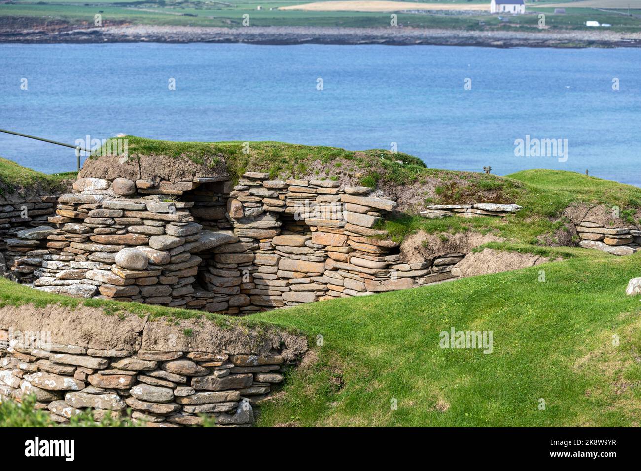 Skara Brae, stone-built Neolithic settlement, located on the Bay of ...