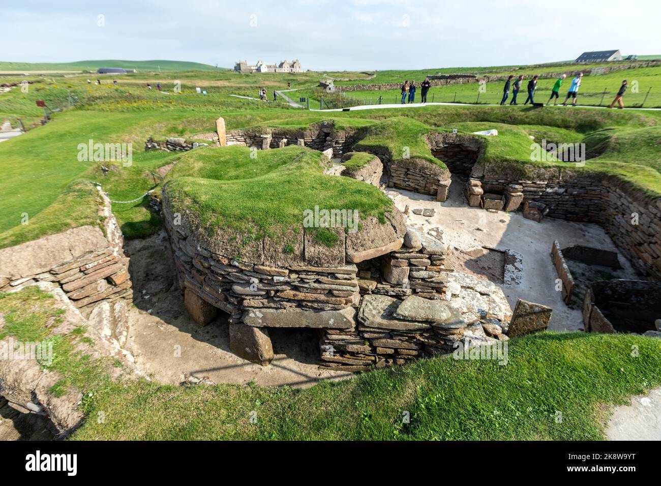 Skara Brae, stone-built Neolithic settlement, located on the Bay of ...