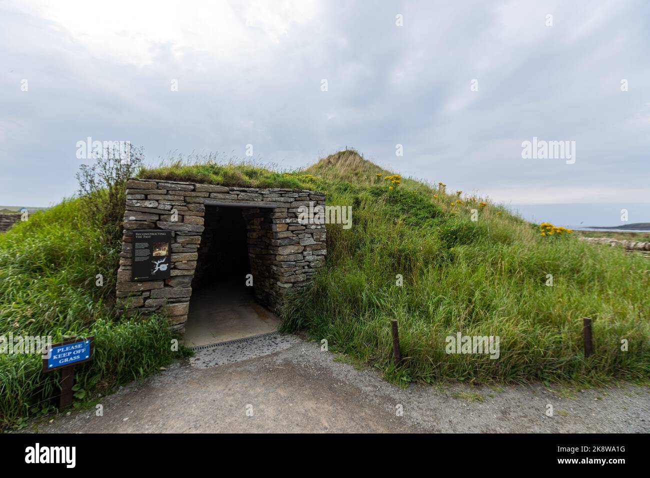 Reconstruction of a dwelling, Skara Brae, stone-built Neolithic ...