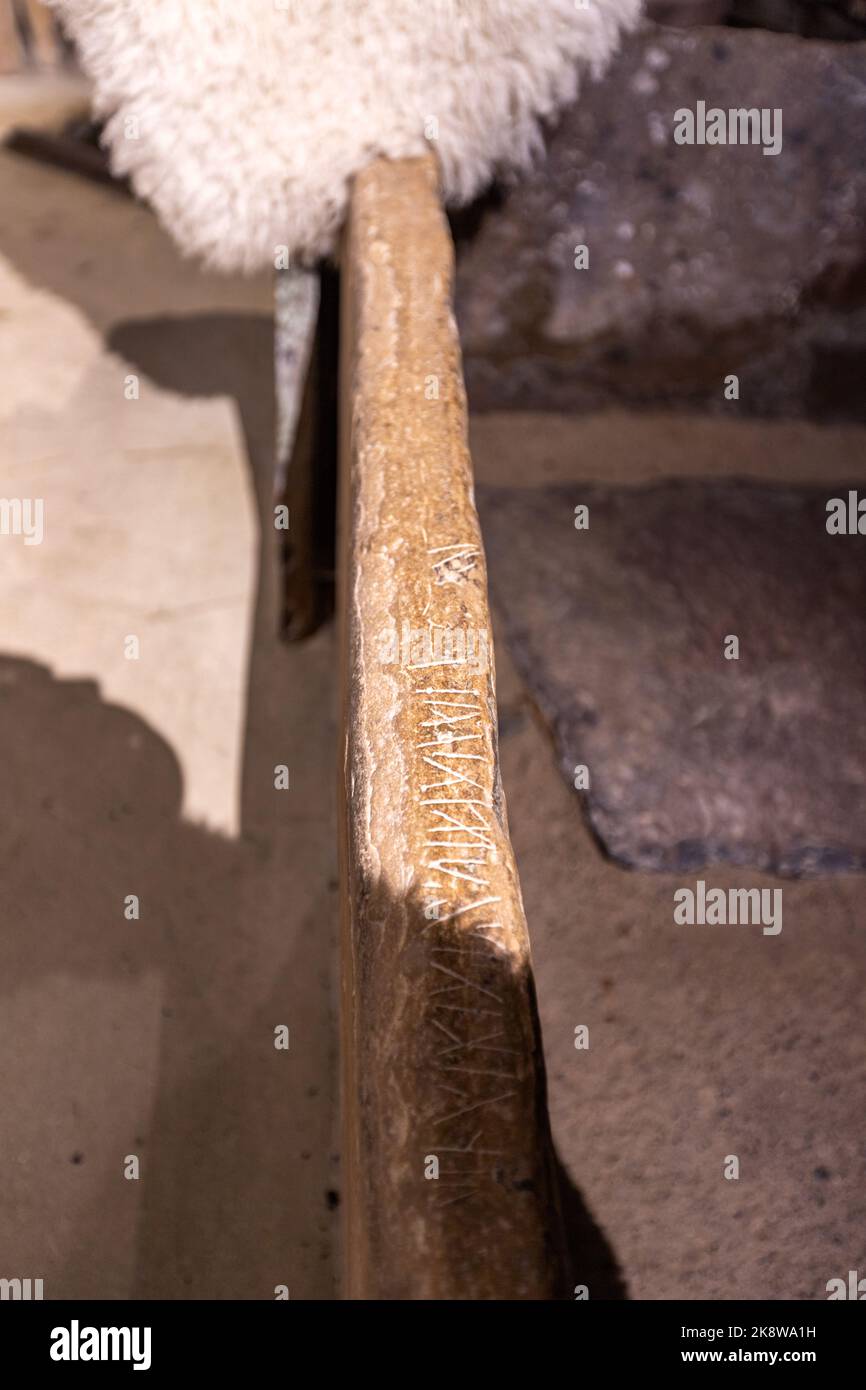 Symbols in Reconstruction of a dwelling, Skara Brae, stone-built ...