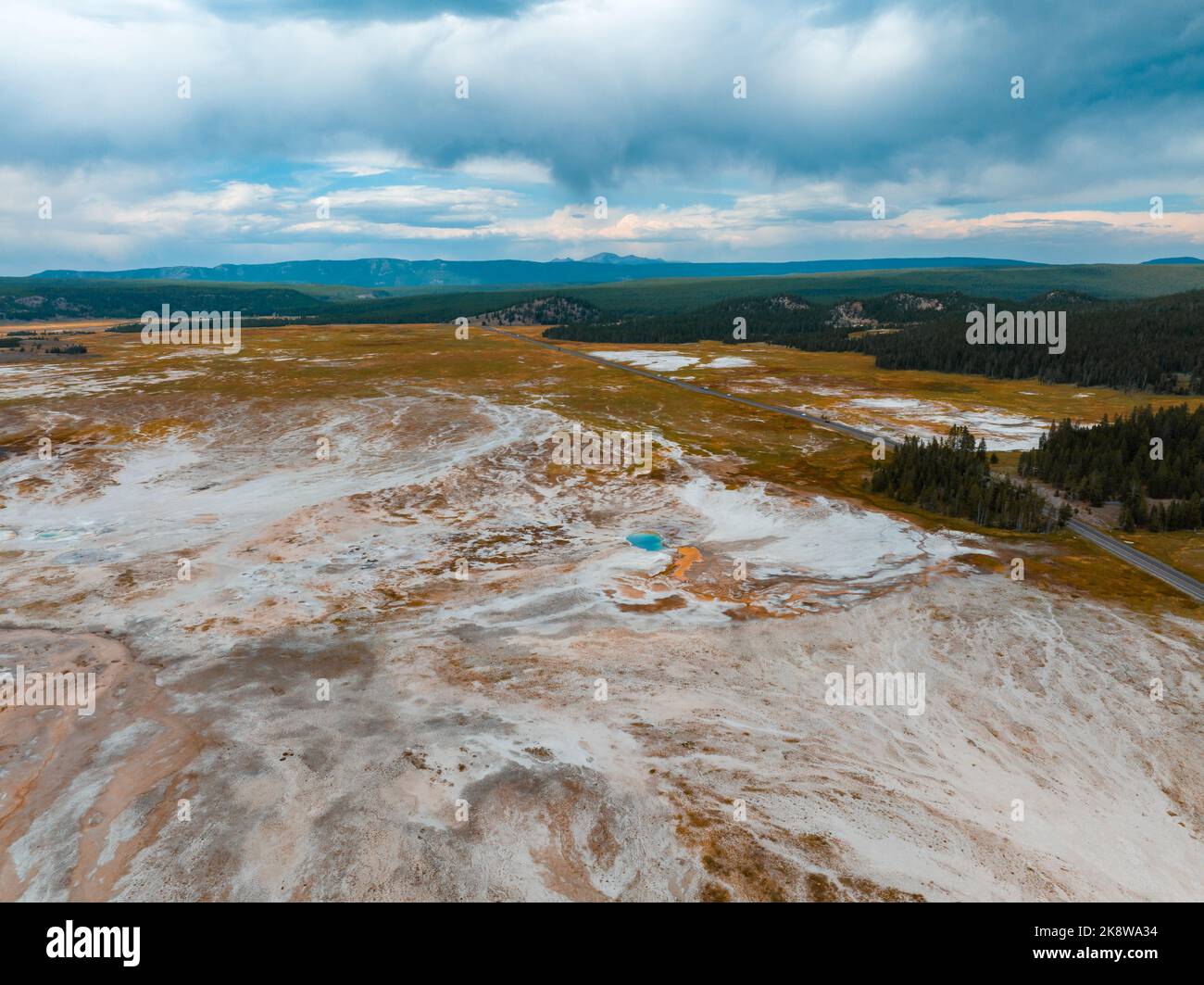 Upper Geyser Basin of Yellowstone National Park, Wyoming Stock Photo ...
