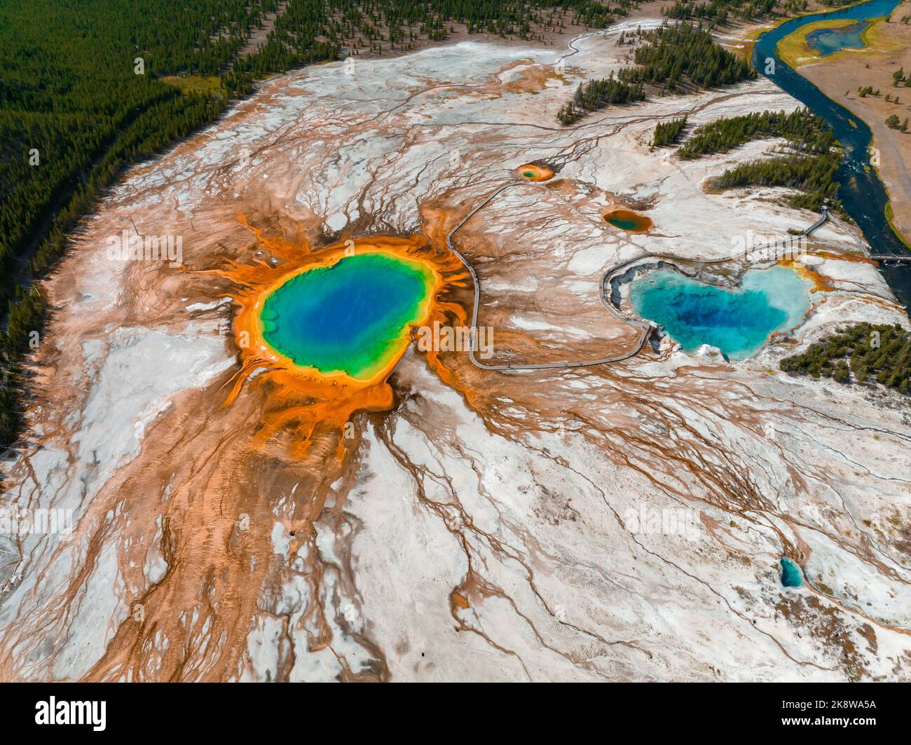 Grand Prismatic Pool at Yellowstone National Park Colors Stock Photo ...