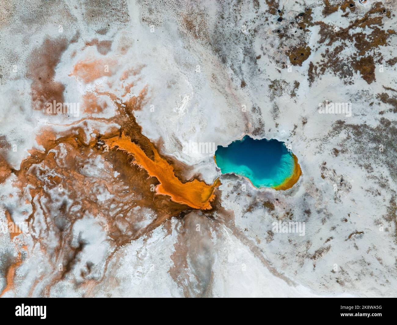Aerial view of Grand Prismatic Spring in Midway Geyser Basin Stock ...