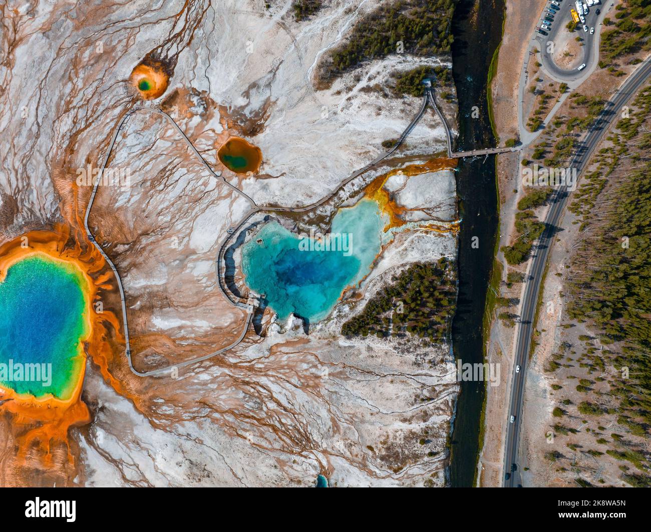 Grand Prismatic Pool at Yellowstone National Park Colors Stock Photo ...