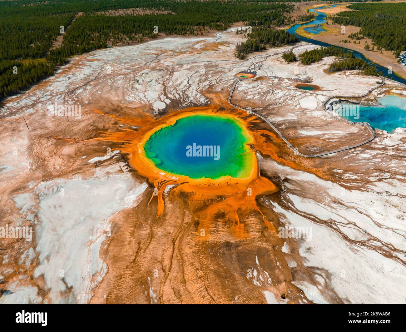 Grand Prismatic Pool at Yellowstone National Park Colors Stock Photo ...