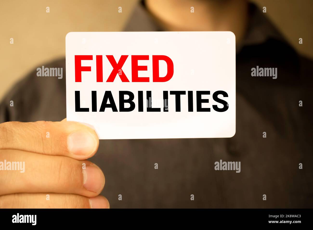Assets and Liabilities - the inscription on the card that a person ...