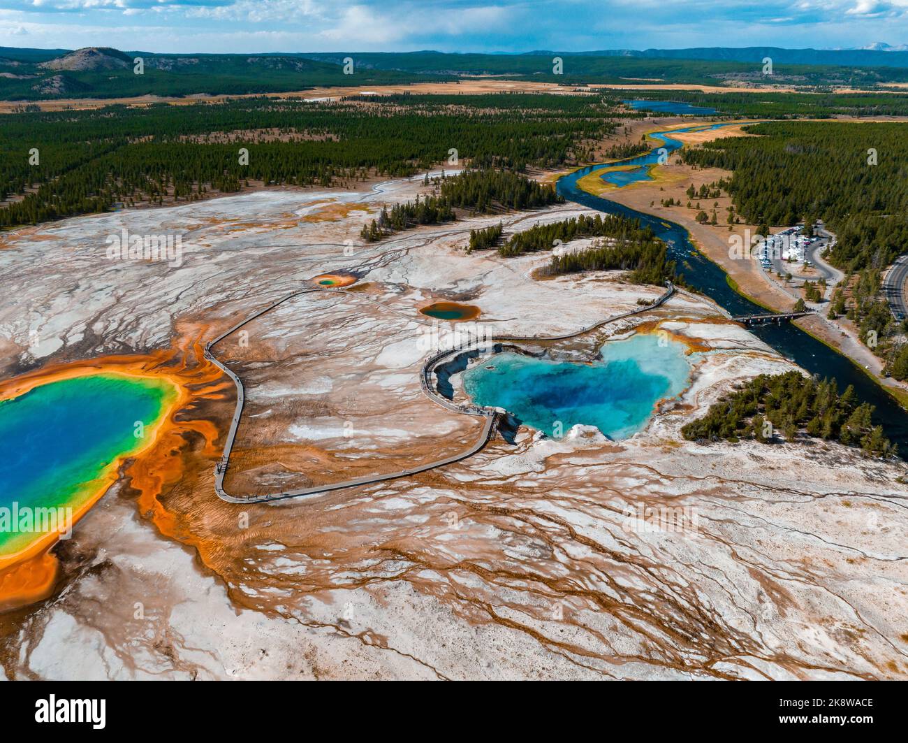 Grand Prismatic Pool at Yellowstone National Park Colors Stock Photo ...