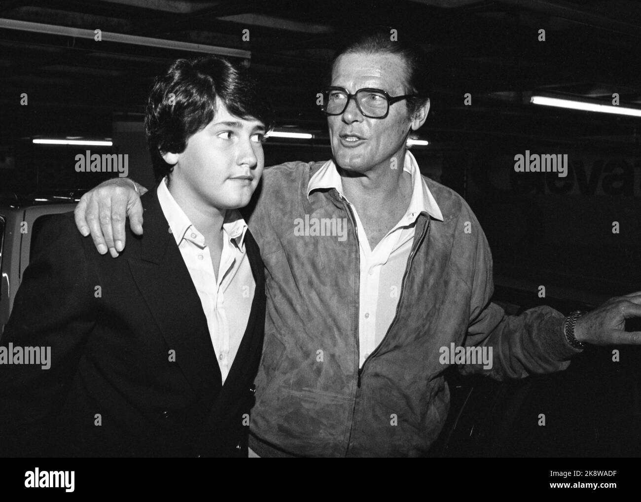 Roger Moore and son Geoffrey Moore Circa 1980's Credit: Ralph Dominguez ...