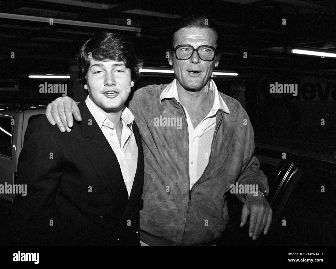 Roger Moore and son Geoffrey Moore Circa 1980's Credit: Ralph Dominguez ...
