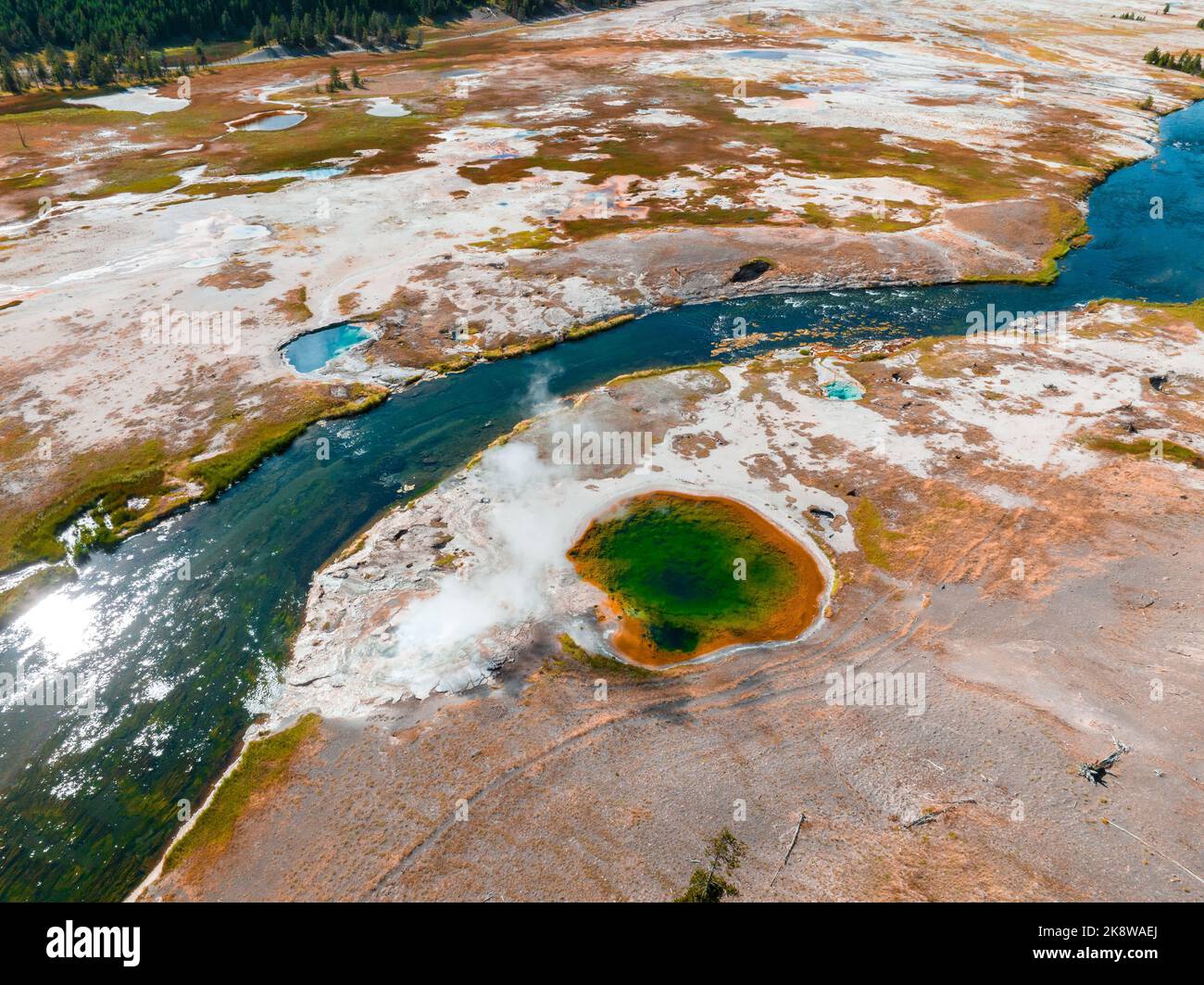 Upper Geyser Basin of Yellowstone National Park, Wyoming, United States ...
