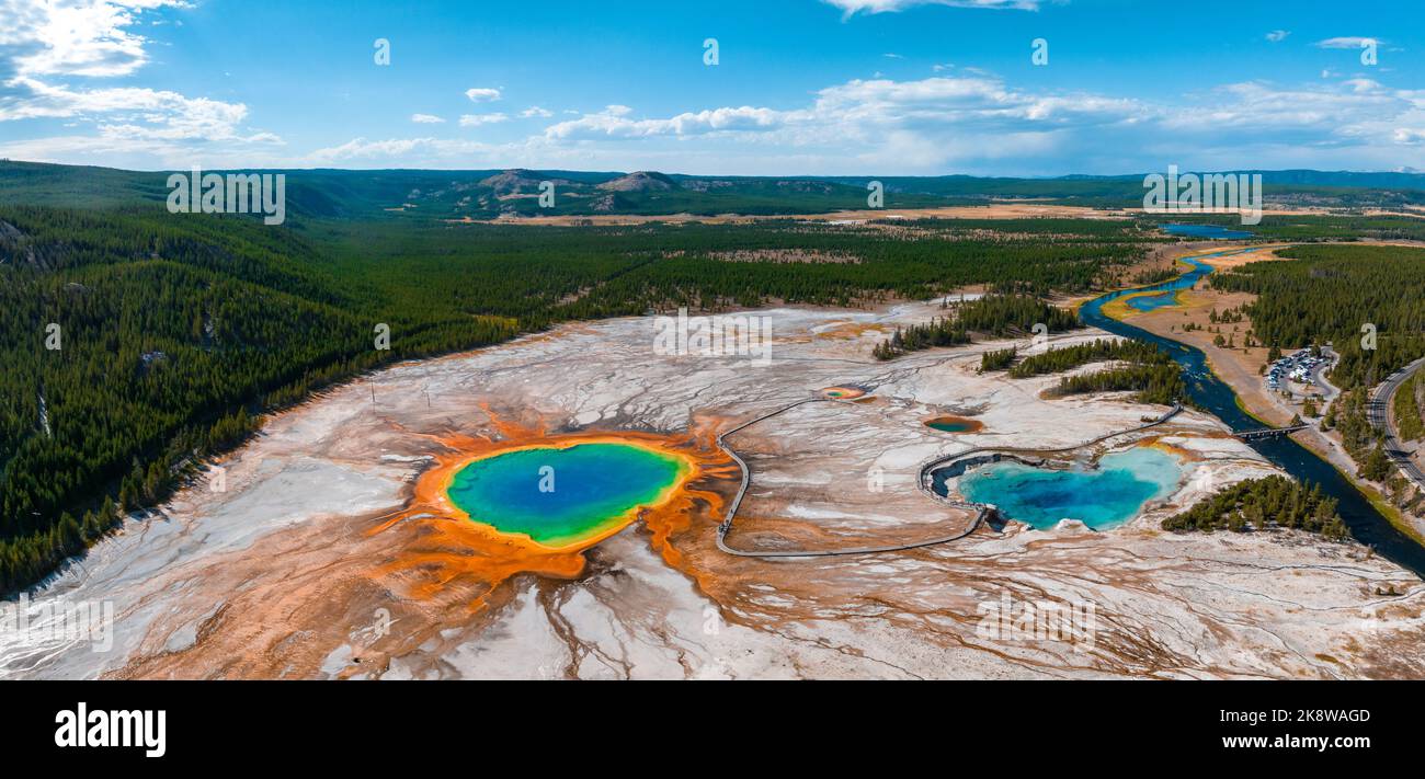 Grand Prismatic Pool at Yellowstone National Park Colors Stock Photo ...