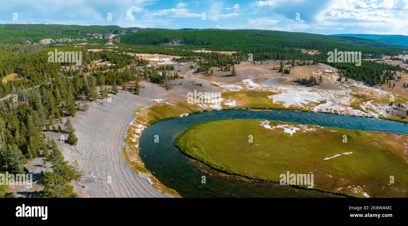 Upper Geyser Basin of Yellowstone National Park, Wyoming, United States ...