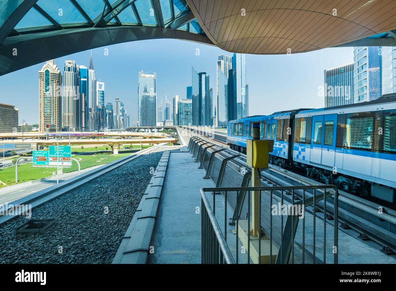 Dubai, UAE - October 2022: Dubai Metro train, downtown area. Dubai ...