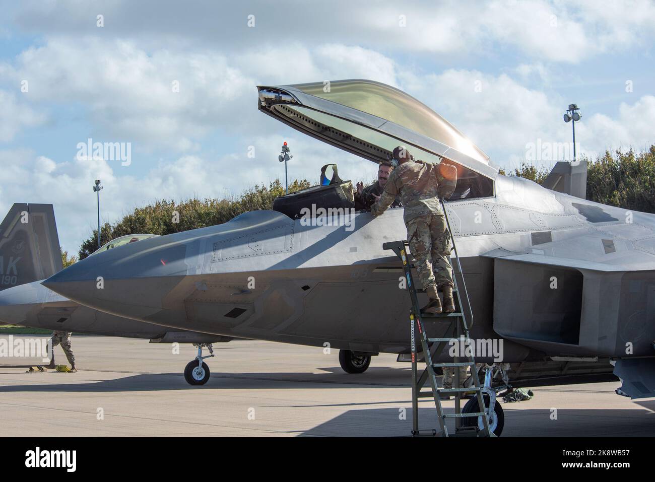 A U.S. Air Force maintainer assigned to the 90th Expeditionary Fighter ...