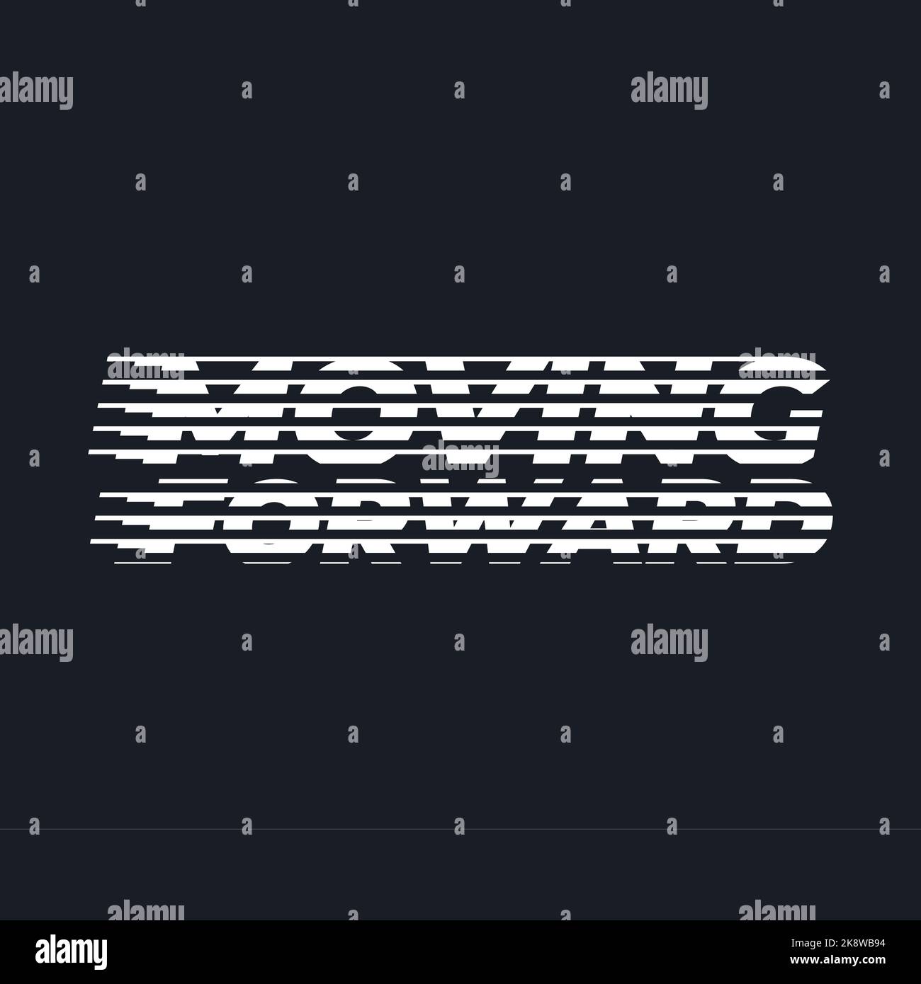 Moving forward, halftone line letter typography effect design artwork ...