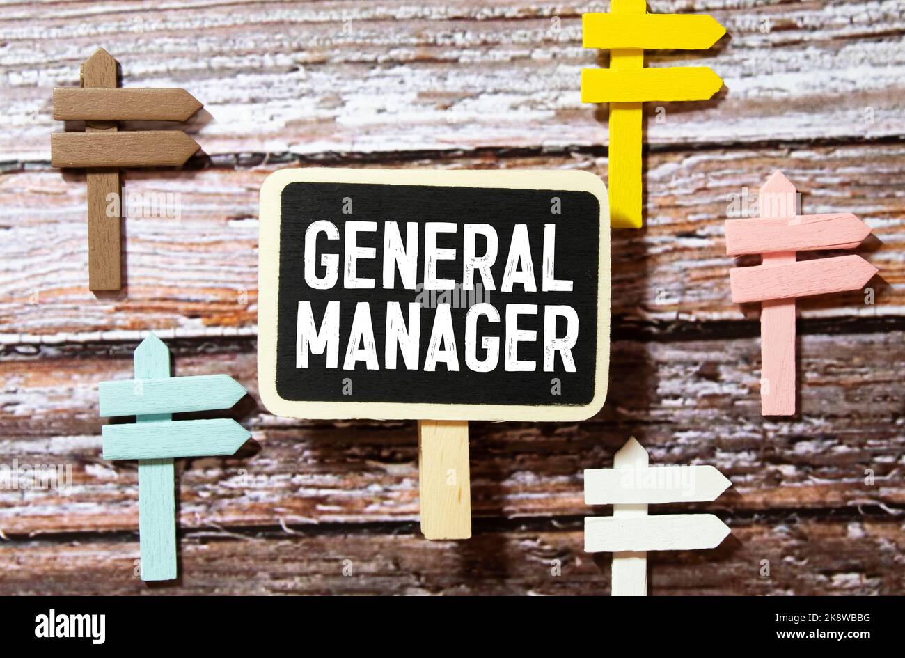 text GENERAL MANAGER on black card Stock Photo - Alamy