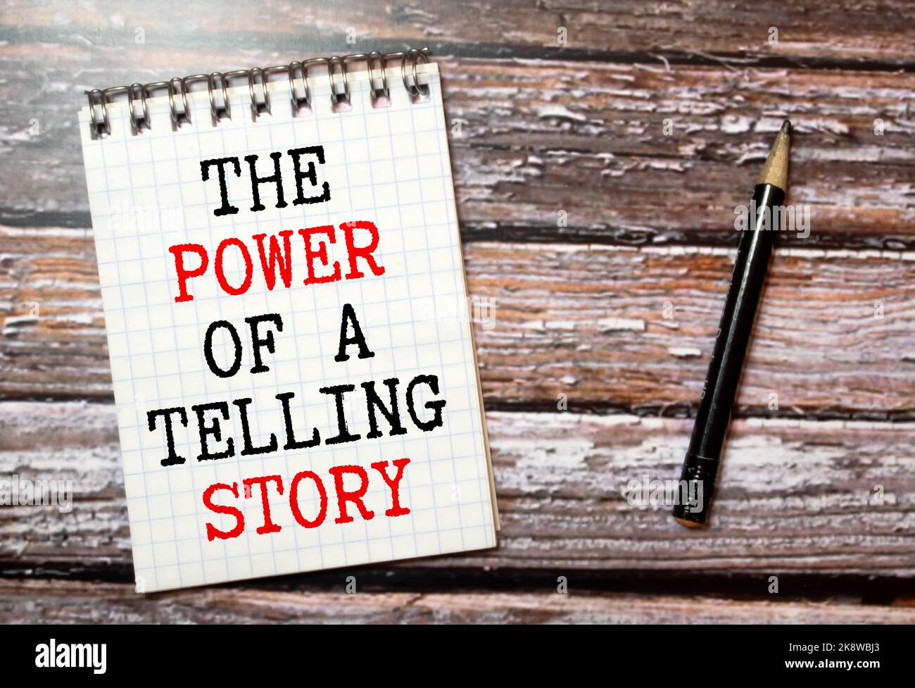 THE POWER OF STORYTELLING . Conceptual background with chart ,papers ...