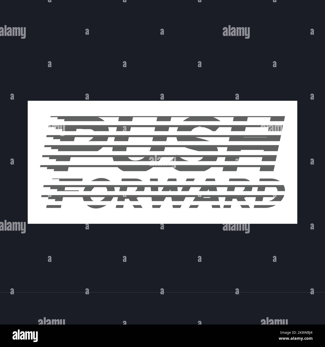 Push forward, halftone line letter typography effect design artwork ...