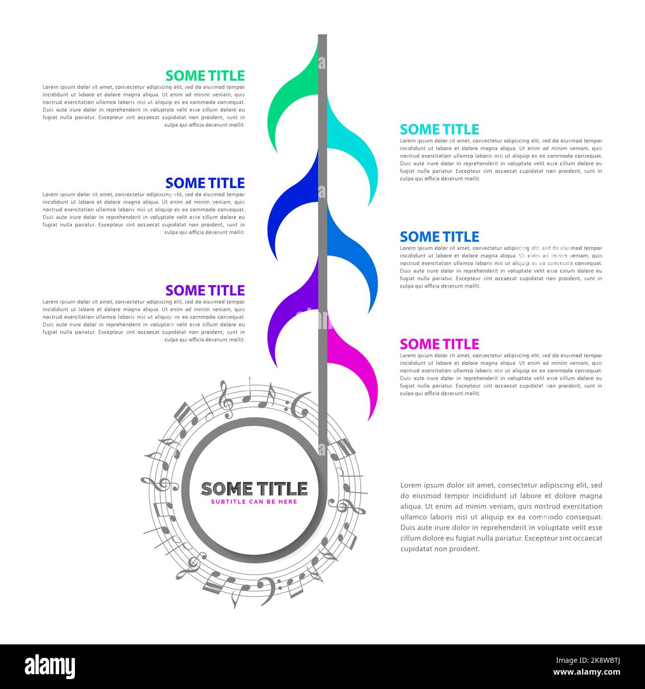 Infographic design template. Music concept with 6 steps. Can be used ...