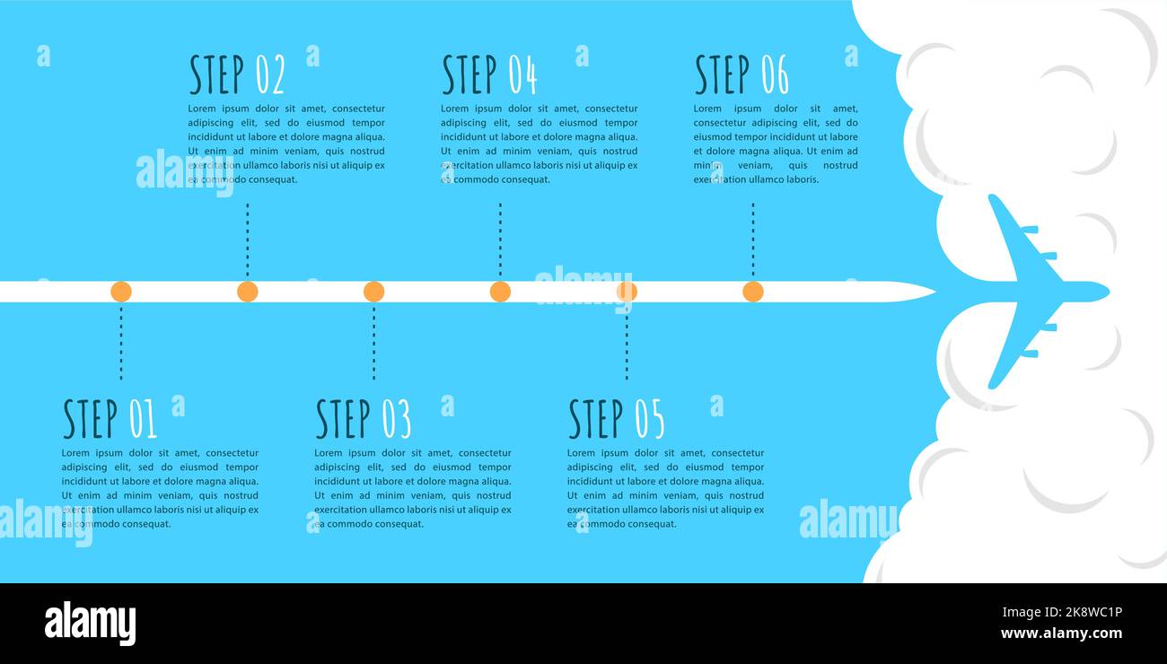Infographic template with 6 options or steps. Travel timeline. Can be ...