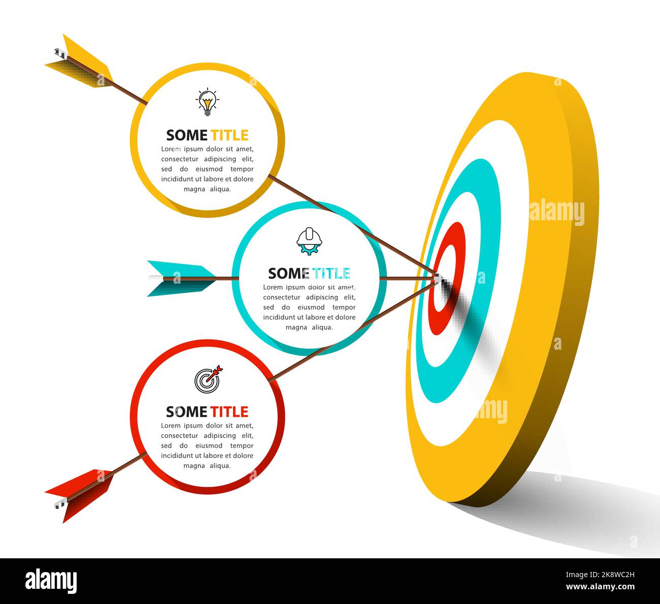 Infographic template with icons and 3 options or steps. Dart. Can be ...