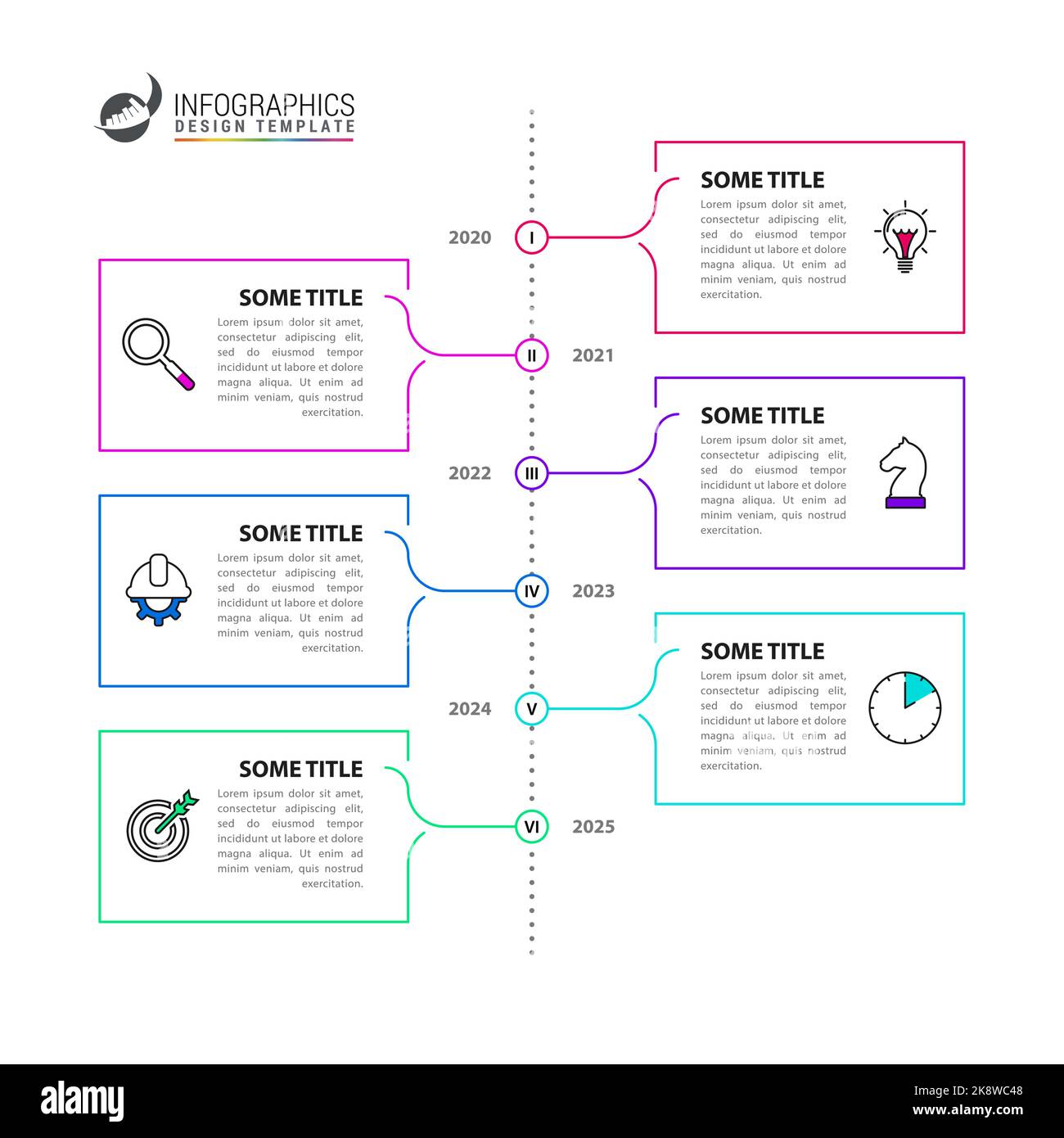 Infographic Design Template Timeline Concept With 6 Steps Can Be Used For Workflow Layout