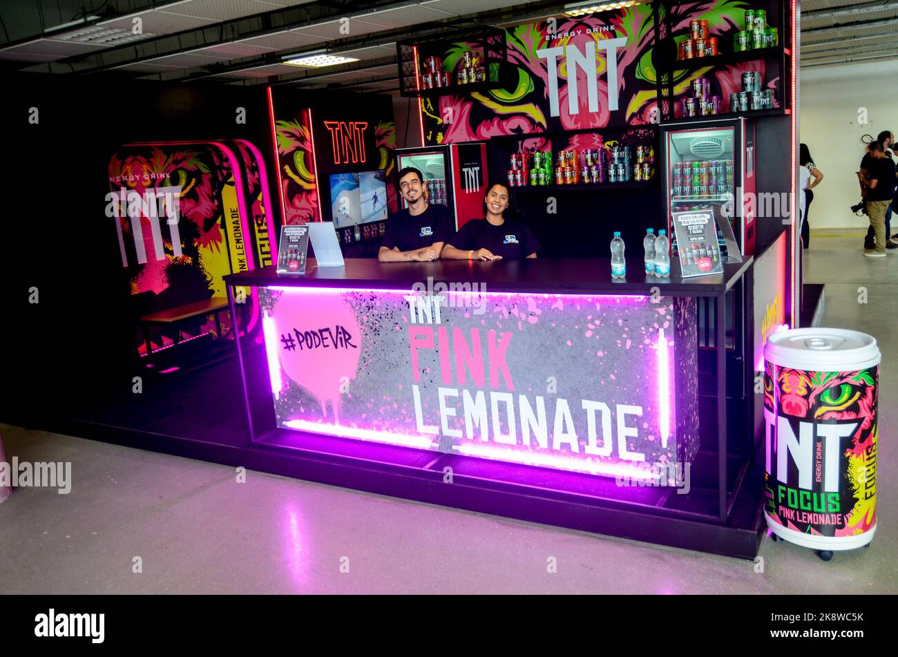 Rio De Janeiro, Brazil. 23rd Oct, 2022. In the photo, TNT stand with ...