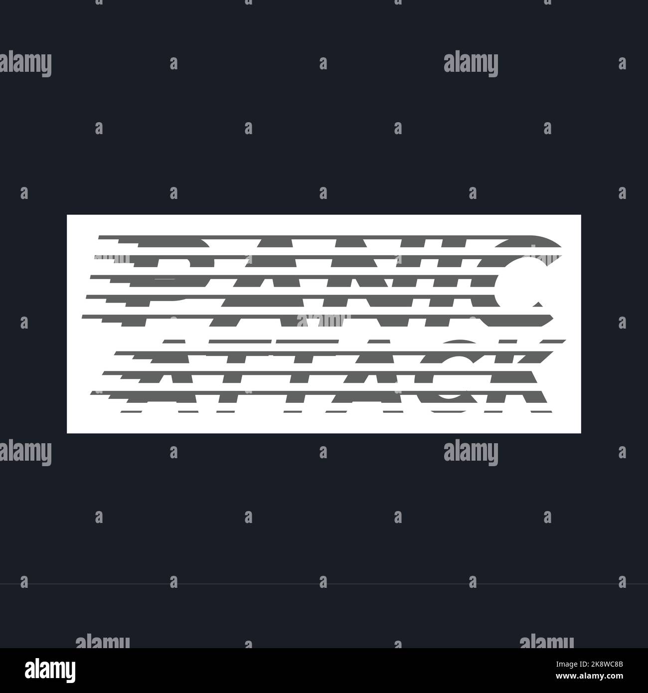 Panic attack, halftone line letter typography effect design artwork ...