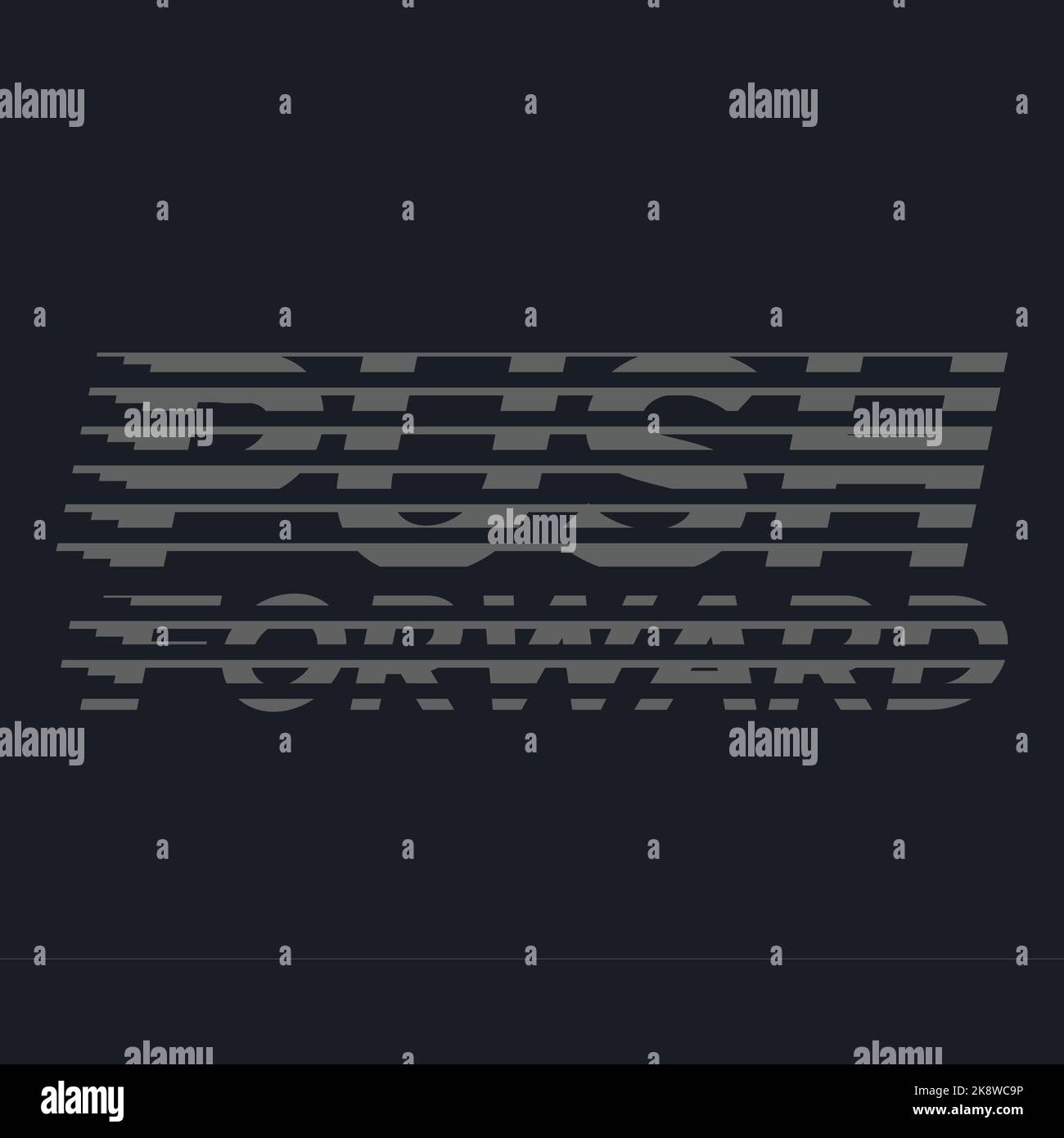 Push forward, halftone line letter typography effect design artwork ...