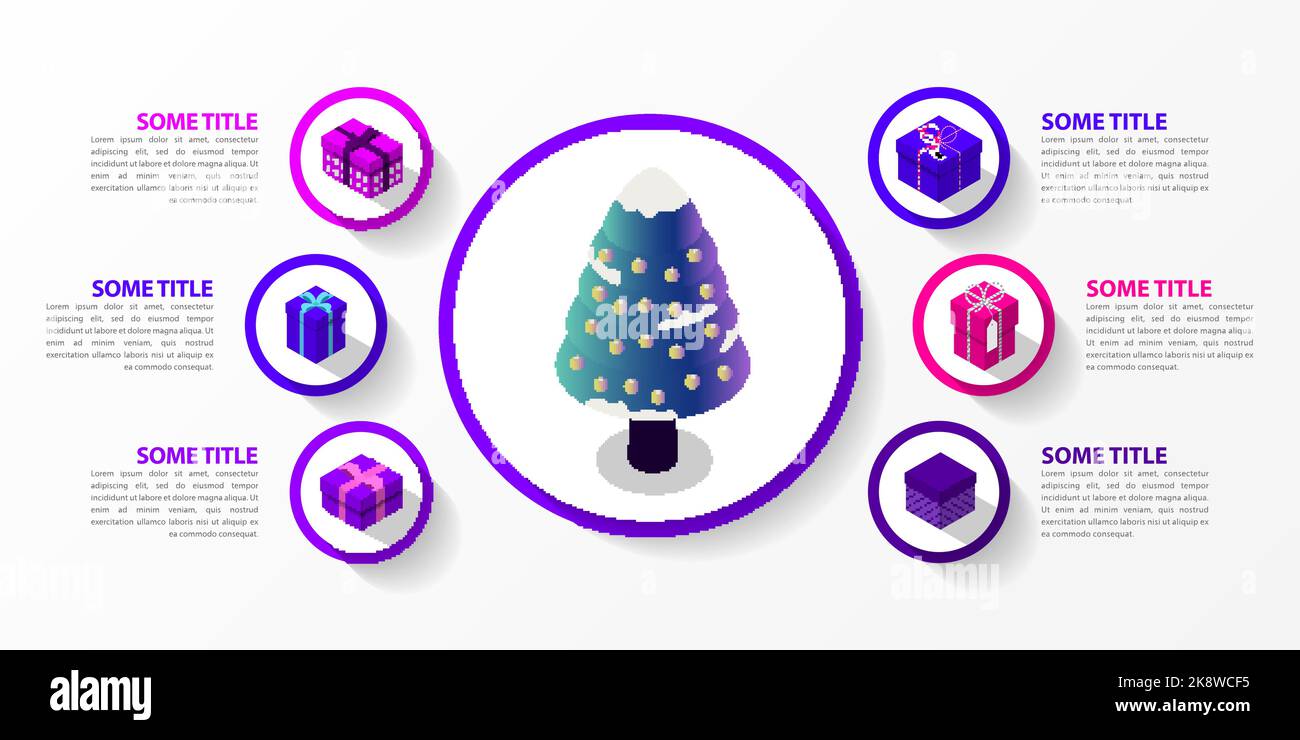 Infographic design template. Christmas concept with 6 steps. Can be ...