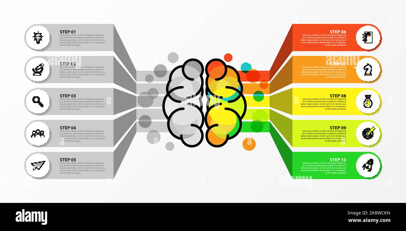 Infographic design template. Creative concept with 10 steps. Can be ...