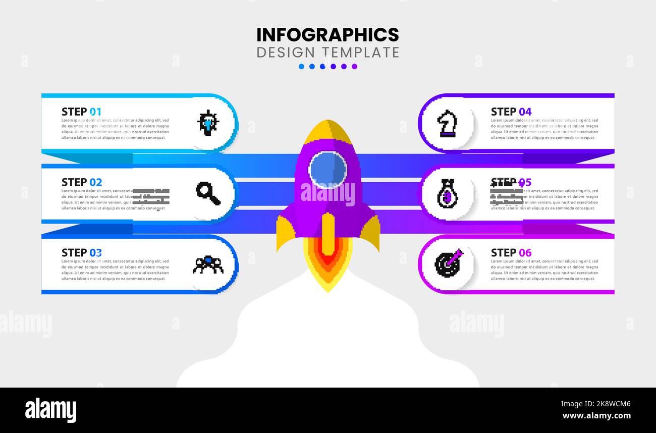 Infographic design template. Creative concept with 6 steps. Can be used ...