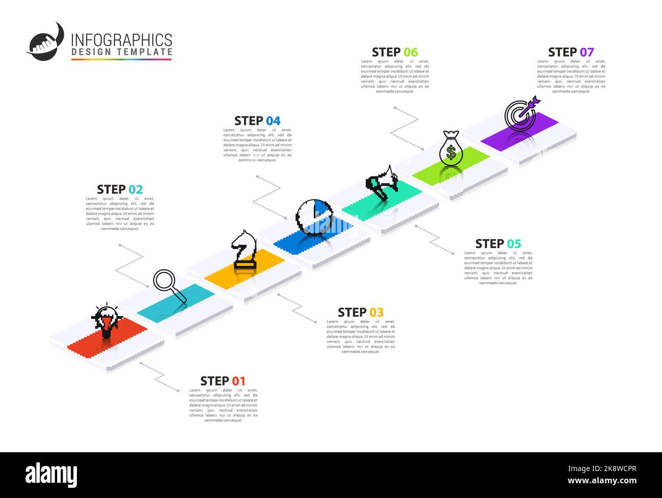 Infographic design template. Creative concept with 7 steps. Can be used ...