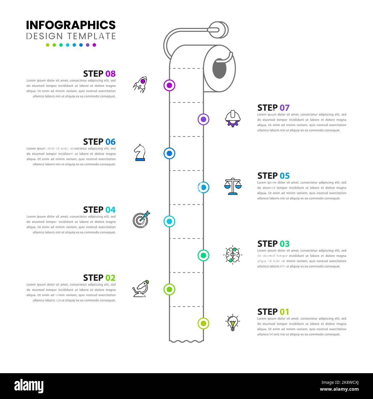 Infographic design template. Creative concept with 8 steps. Can be used ...