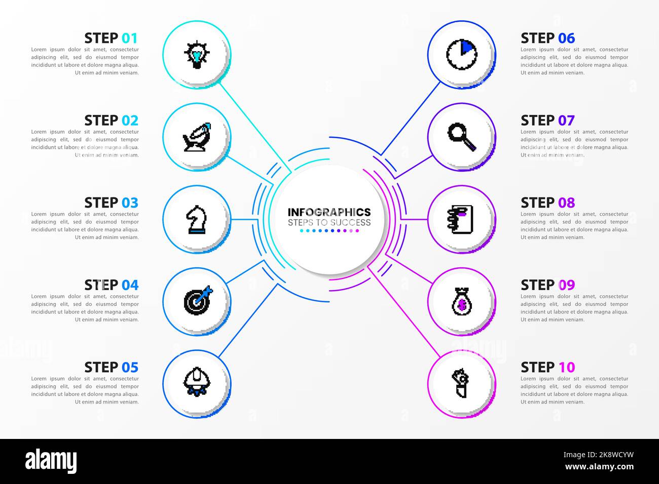 Infographic design template. Business concept with 10 steps. Can be ...