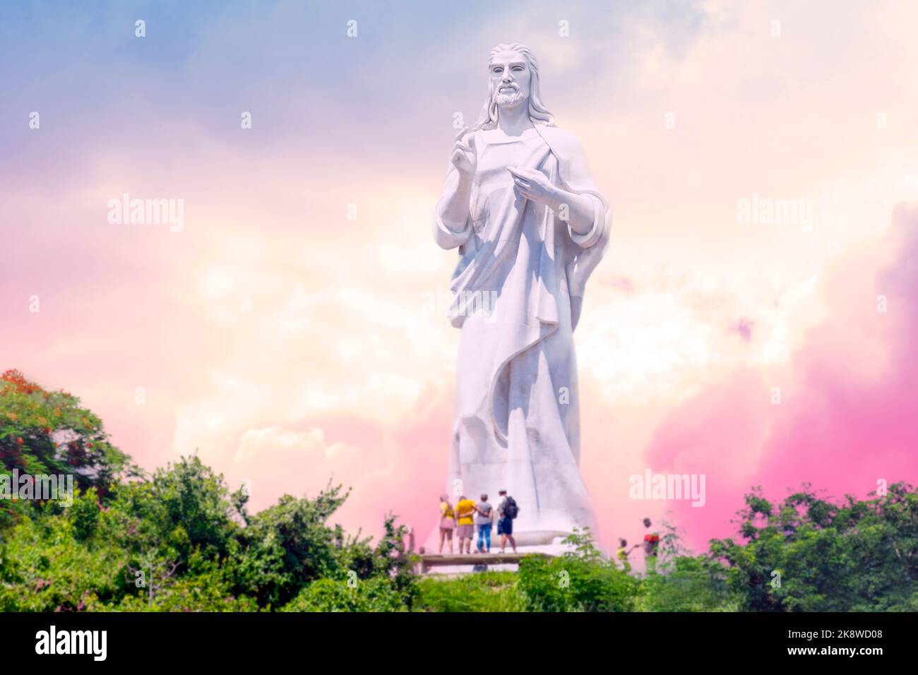 Sculpture art The Christ of Havana by Jilma Madera, Cuba Stock Photo ...