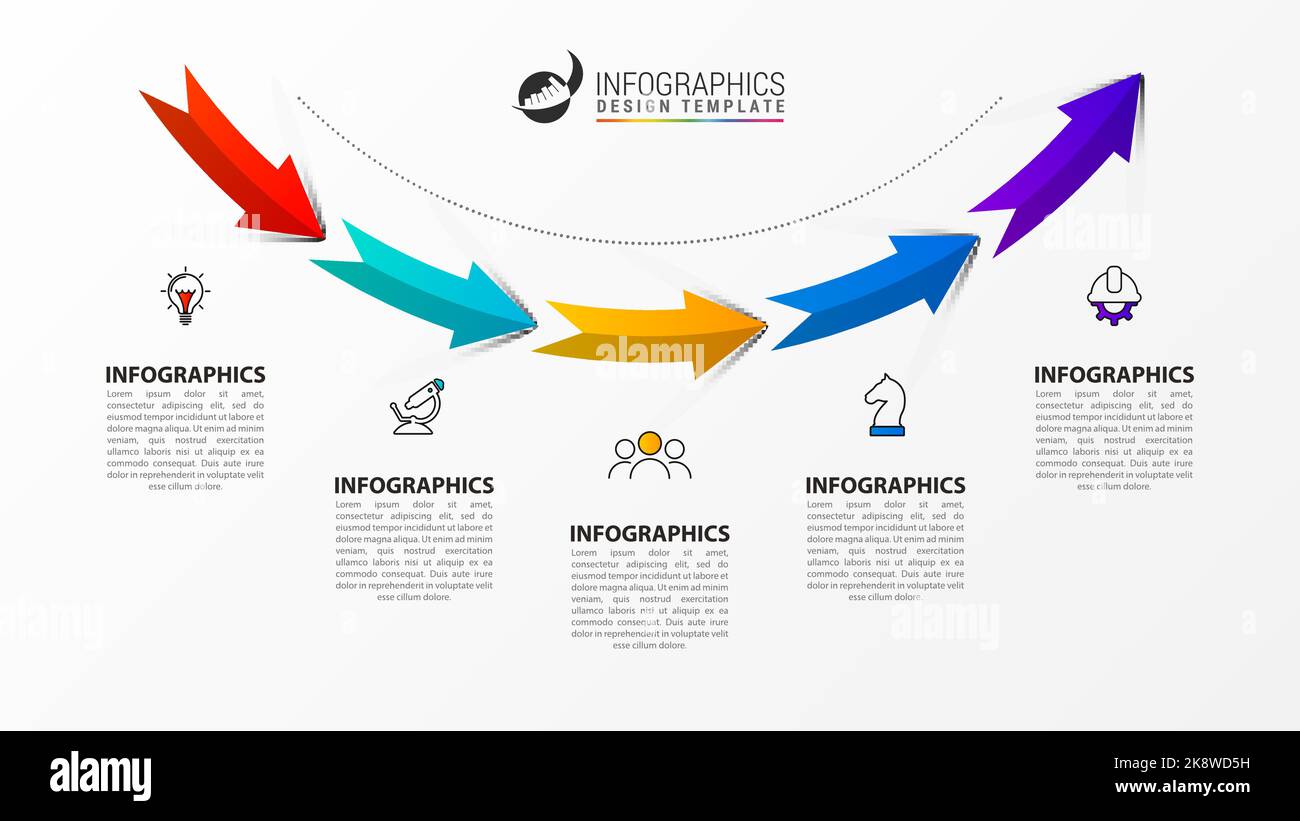 Infographic design template. Creative concept with 5 steps. Can be used ...