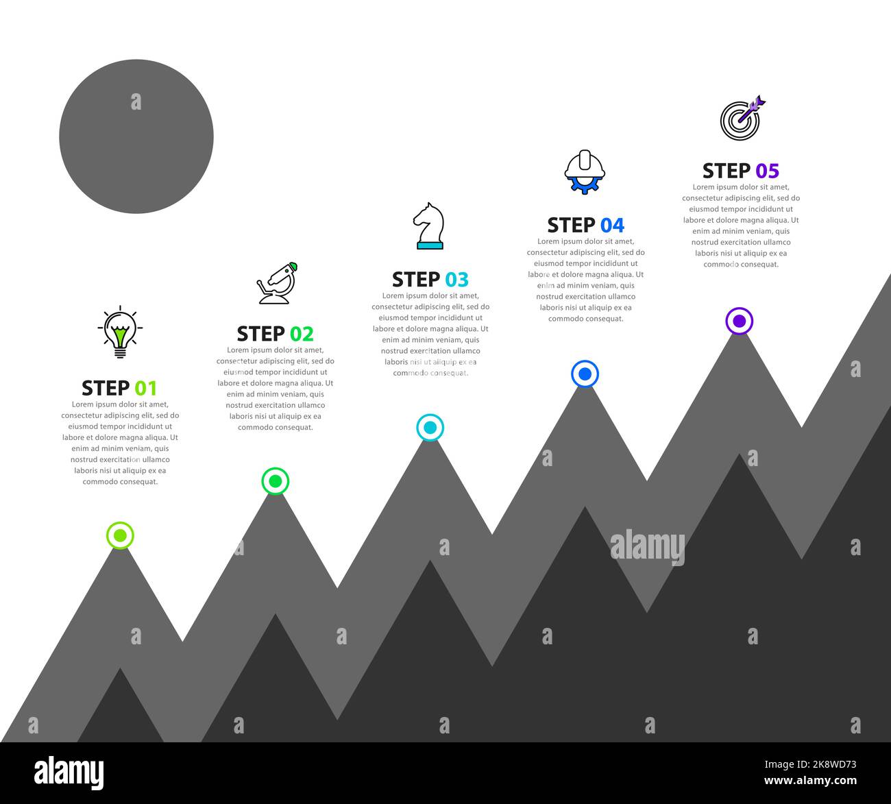 Infographic design template. Creative concept with 5 steps. Can be used ...