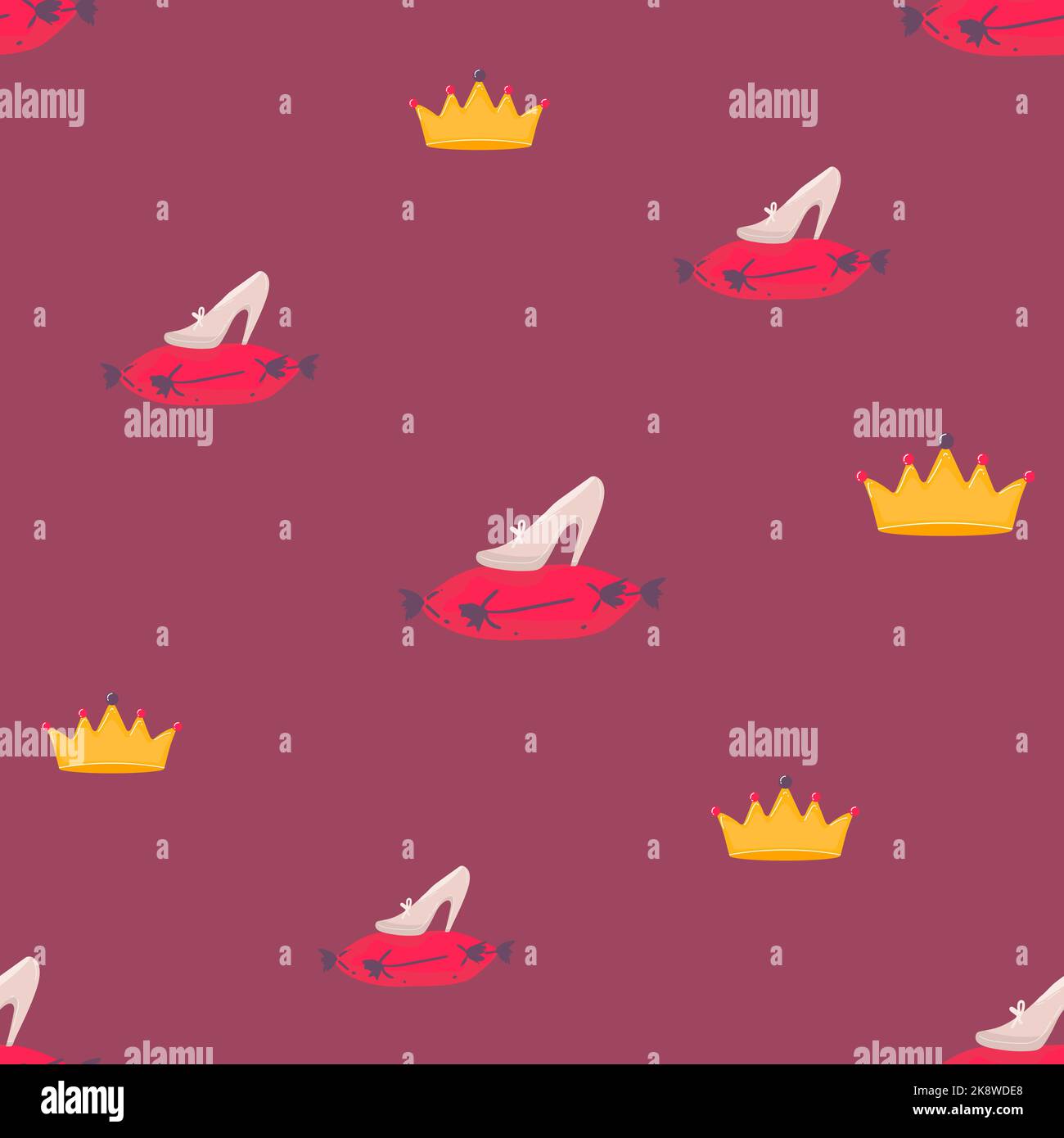 vector abstract seamless pattern. Simple Little Princess concept for ...