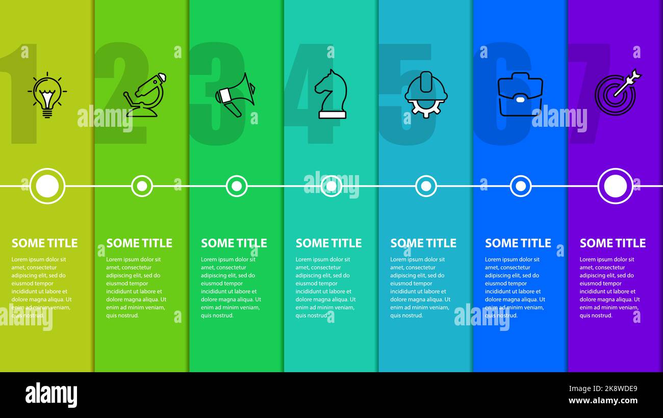 Infographic design template. Timeline concept with 7 steps. Can be used ...