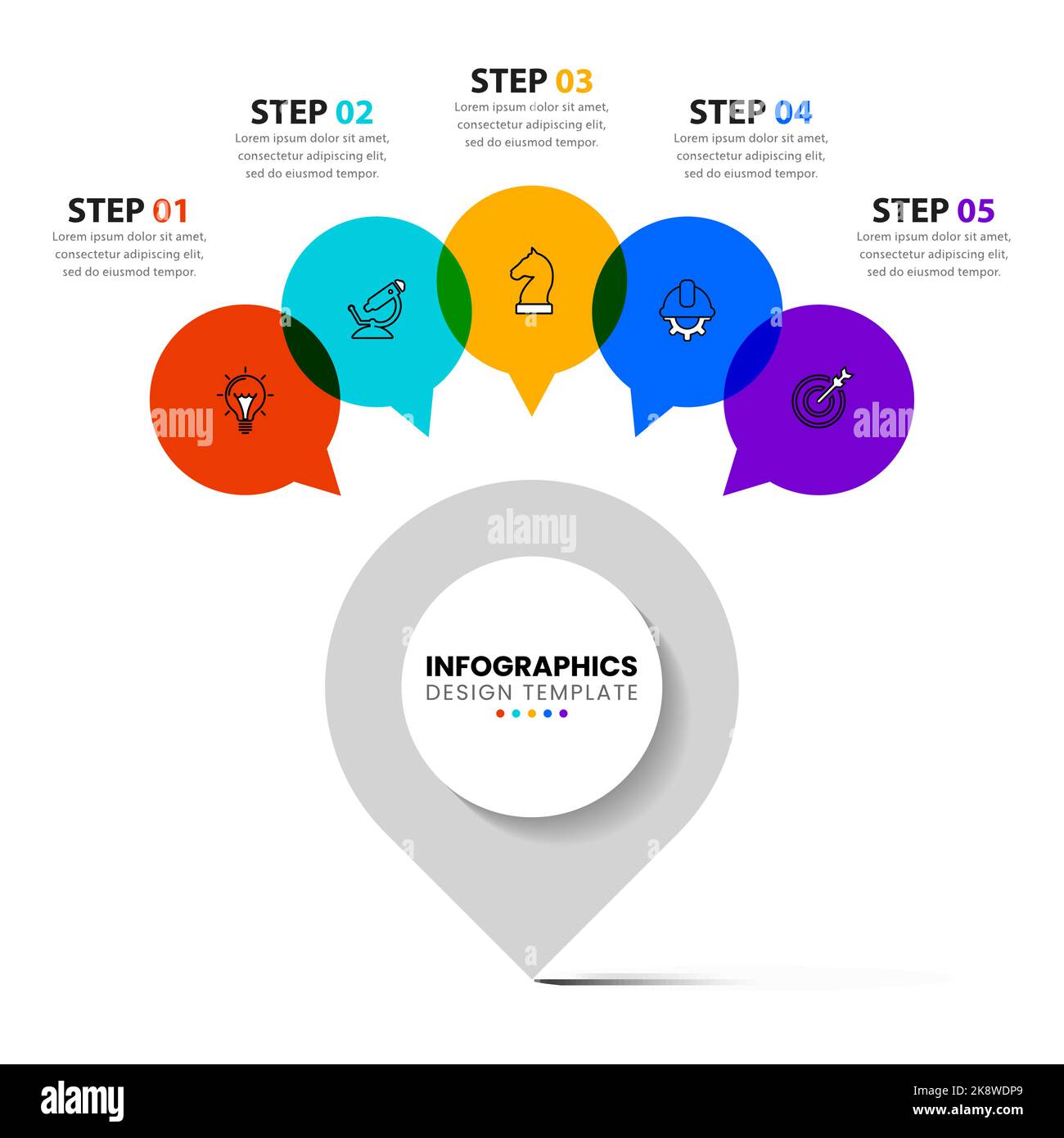 Infographic design template. Creative concept with 5 steps. Can be used ...