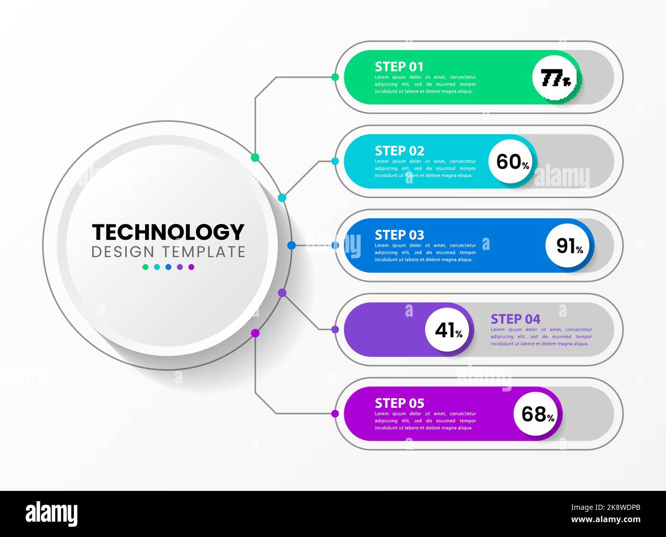 Infographic design template. Creative concept with 5 steps. Can be used ...