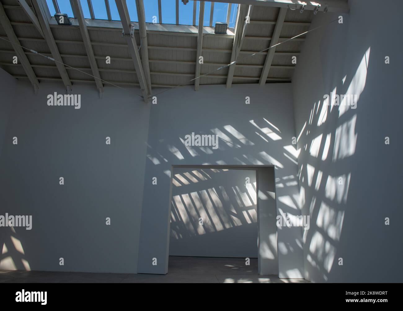 Room illuminated by the light entering through the skylight Stock Photo ...