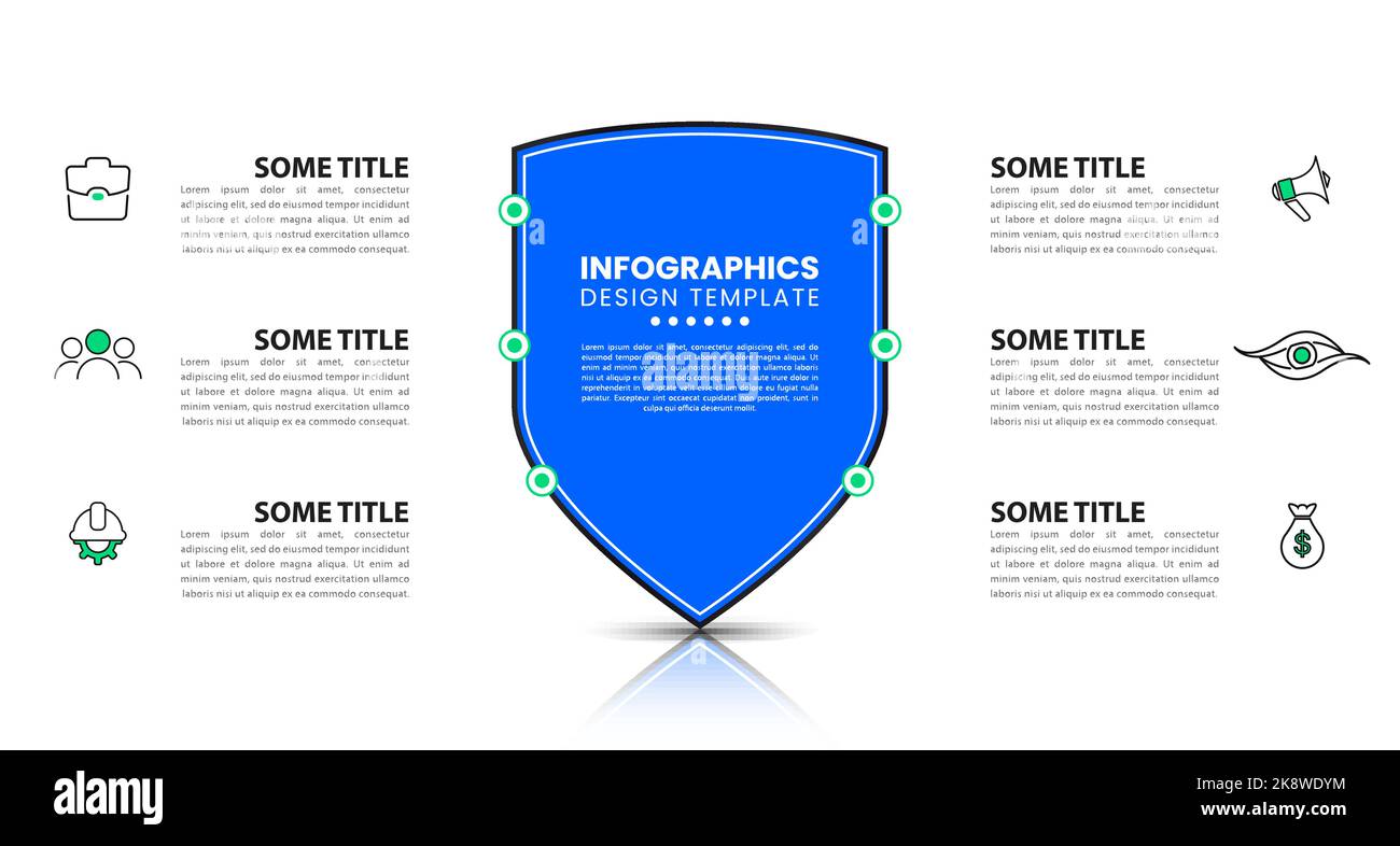 Infographic design template with security shield. Creative concept with ...