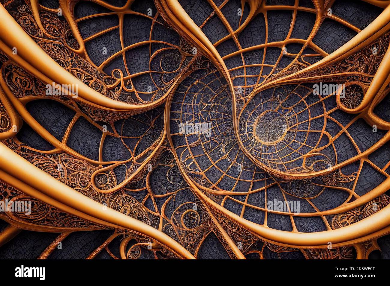 Fractal geometric shape with detailed structure, an illustration of the ...